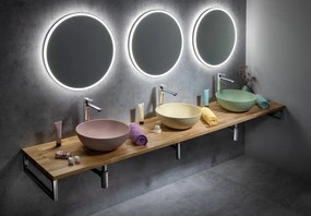 Sapho Sapho, FORMIGO betonové umyvadlo na desku, průměr 39cm, růžová mat, FG321