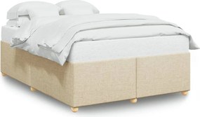 Rám postele bez matrace krémový 140 x 190 cm textil 3284734