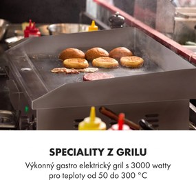 Klarstein Grillmeile 3000G, elektrický gril, 3000 W, 54,5 x 35 cm, hladký