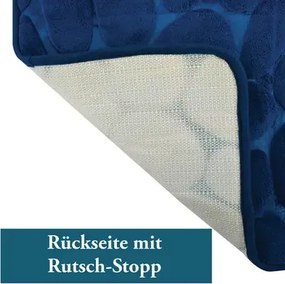 MSV PEBBLES tmavě modrá / Koupelnová předložka / 50 x 80 cm / polyeste