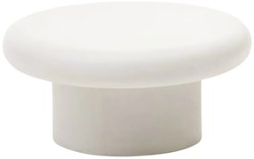 OnaDnes -20% Bílý cementový zahradní stolek Kave Home Addaia 90 cm