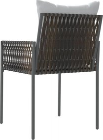 Zahradní židle s poduškami 4 ks hnědé 54 x 61 x 83 cm polyratan 3187087