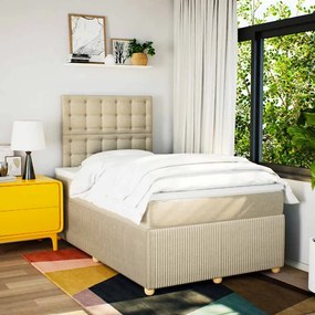 Box spring postel s matrací krémová 120x190 cm textil 3292014