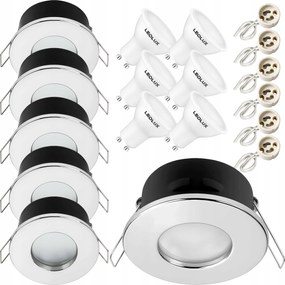 6x Hermetické stropní halogenové svítidlo IP44 Led GU10 6,5W podbití