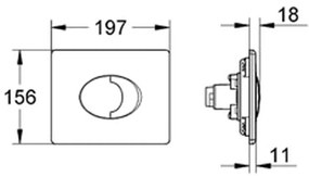 Grohe Skate Air - Ovládací tlačítko, horizontální montáž, 156 x 197 mm, alpská bílá 38506SH0