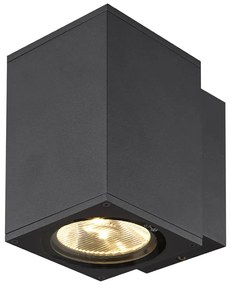 SLV Enola Square M, venkovní nástěnné svítidlo, LED 10W 3000/4000K, antracit, výška 16cm, IP65