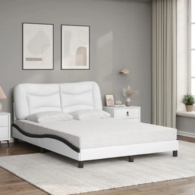 Postel s matrací Hvar bílá a černá 140 x 200 cm umělá kůže 3208730