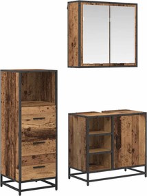 Sada koupelnového nábytku 3 ks Staré dřevo 65 x 33 x 60 cm 3402372