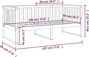 vidaXL Válenda 90 x 190 cm masivní borové dřevo [820882] Barva: Černá