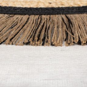 Flair Rugs, Kusový koberec Kahana Black kruh, 180x180 (průměr) kruh, béžová, chodba / předsíň