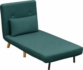 HOMCOM 3-v-1 spací křeslo, sklápěcí křeslo s funkcí spaní, nastavitelná opěrka zad Click-Clack, tmavě zelené