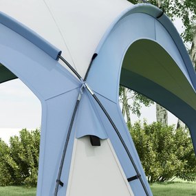 Přístřešek pro akce 3,5 x 3,5 m Pavilon s hákovými dveřmi Vodoodpudivý zahradní pavilon odolný proti zimě Světle modrý
