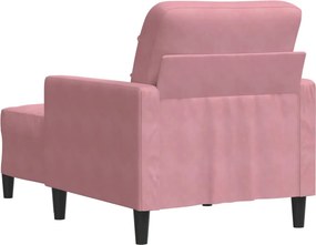 Křeslo s podnožkou růžová 60 cm samet 3278260