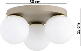 BRILAGI - Stropní svítidlo MILO ECRU 3xE27/60W/230V pr. 35 cm béžová/zlatá