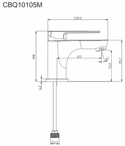 Mereo Dita umyvadlová stojánková baterie s bidetovou sprchou mosaz chrom CBQ10105M