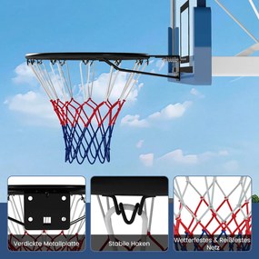 Costway Ø45 cm Standardní basketbalový koš se síťkou Mini basketbalový koš