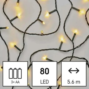 Vánoční řetěz LED 5,6 m, teplá bílá