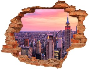Wallmuralia Fototapeta díra na zeď 3D New York západ 90x70 cm
