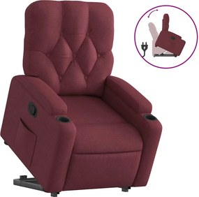 Zvedací polohovací křeslo vínové textil 3204713