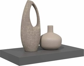 Plovoucí nástěnná police šedá vysoký lesk 40 x 23,5 x 3,8 cm MDF 323784