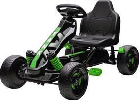 AIYAPLAY Gokart s pedály, šlapací auto pro děti s brzdou, protiskluzová kola, kovový rám, 3-6 let, zelená