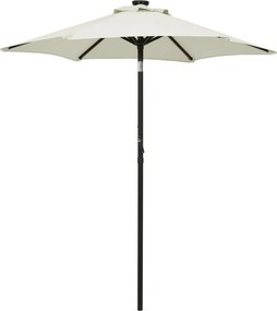 Zahradní slunečník s LED osvětlením pískový 200 x 211 cm hliník 313557