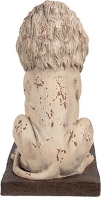 Béžová antik dekorativní socha lev Lion - 30*23*45 cm