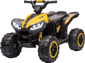HOMCOM Dětský elektrický čtyřkolka 12V s funkcí jízdy vpřed a vzad, hudbou, USB připojením, klaksonem, LED světlomety 3-6km/h pro děti ve věku 3-5 let