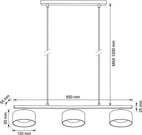 Brilagi - Lustr na lanku AURA LUX 3xGX53/30W/230V černá/zlatá