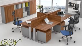 Sestava kancelářského nábytku Komfort 4.6, ořech/šedá ZEP 4.6 19