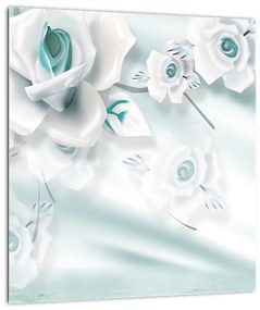 Obraz - Tyrkysové květy růží (30x30 cm)