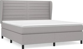 Box spring postel s matrací světle šedá 160 x 200 cm textil 3128053