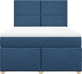 Box spring postel s matrací modrá 140x200 cm textil 3293602