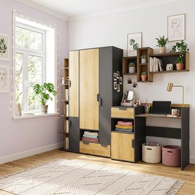 NANO | TV stolek NA10 se zásuvkou | 120 cm | grafit/dub riviera