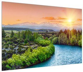 Obraz lesní horské krajiny (100x70 cm)