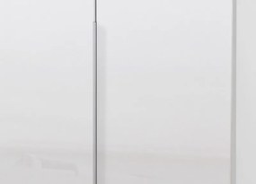 Šatní skříň New York D, 90 cm, bílá/bílý lesk