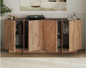 Designová komoda Radegund 180 cm atlantská borovice / antracitová