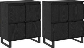 Servírovací skříň 2 ks Černý dub 60 x 35 x 70 cm 3394547