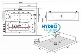 NIKIDO - H HydroMasážní vana DIABLO zápustná 180x150 s ohřívačem