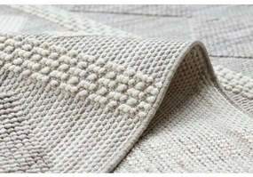 koberec NANO EO61A Diamanty, smyčkový, plošně tkaný šedá / bílá velikost 240x330 cm | krásné koberce cz