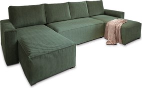 PRM Rohová sedačka ASTRA do U, 299 cm Barva látky: Smaragdově zelená (Poso 14)