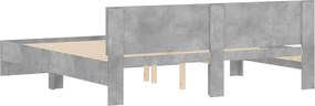 Rám postele s čelem betonově šedý 160 x 200 cm 3207472