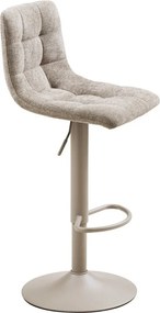 Světle šedé čalouněné barové židle v sadě 2 ks s nastavitelnou výškou/otočné (výška sedáku 63 cm) Middelfart – House Nordic