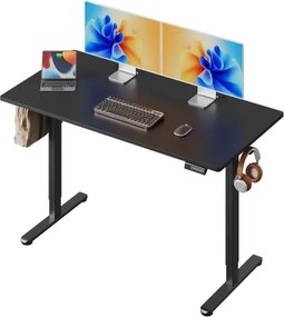 Aosom Elektricky výškově nastavitelný stůl, 3násobné ukládání výšky a LED ovladač, 140x70x72-118 cm, Černá