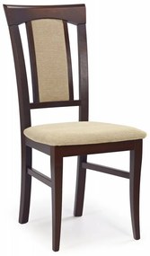 Jídelní židle KONRAD – masiv, látka, více barev dub medový / šedá