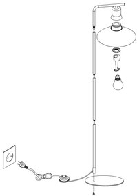 Eglo 99513 - Stojací lampa ABREOSA 1xE27/28W/230V