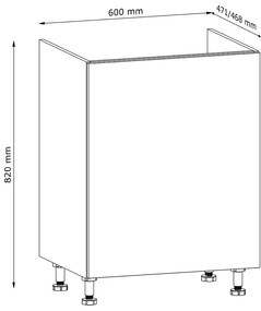 LANGEN au | dolní skříňka D60Z na dřez | s úchytem | UNI provedení | artisan
