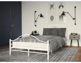 Kovová postel Mirioda, Rozměr postele: 140x200, Barva: Bílá