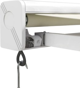 Zatahovací markýza krémová 5 x 3 m textil a hliník 3154530