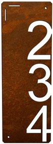 Cortenové domovní číslo tabulka 4c Velikost: 13 x 37 cm  (L)